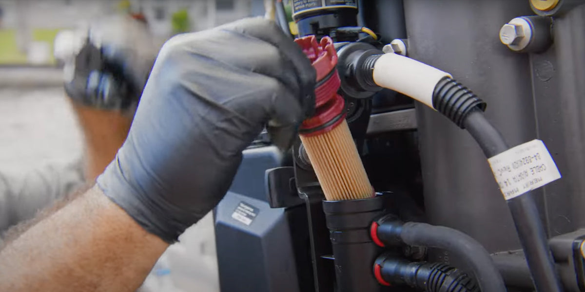 Mercury Verado Outboard Engine — How to Change a Fuel-Water Separator ...
