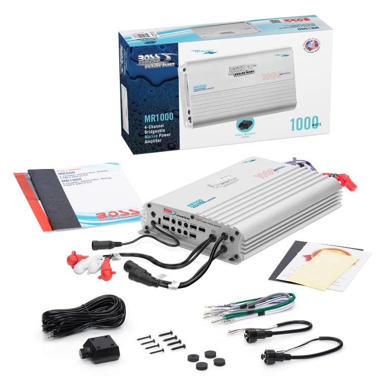 Boss Audio - MR1000 Marine Power Amplifier - 4-Channel MOSFET - Bridge ...