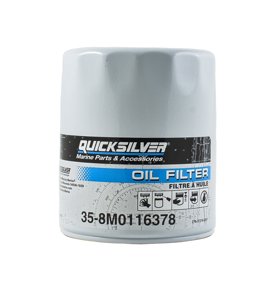 Mercury Quicksilver - Oil Filter - Fits MCM/MIE Ford Engines - 35-8M01 ...