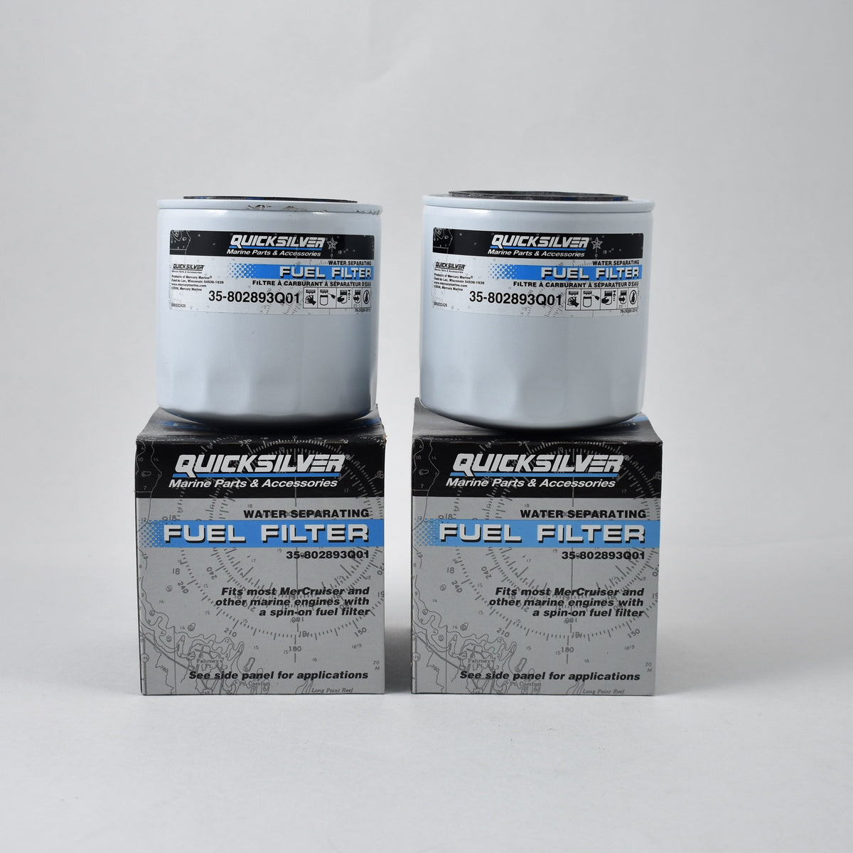 Mercury Quicksilver Water Separating Fuel Filter 35-802893Q01 - 2-Pack ...