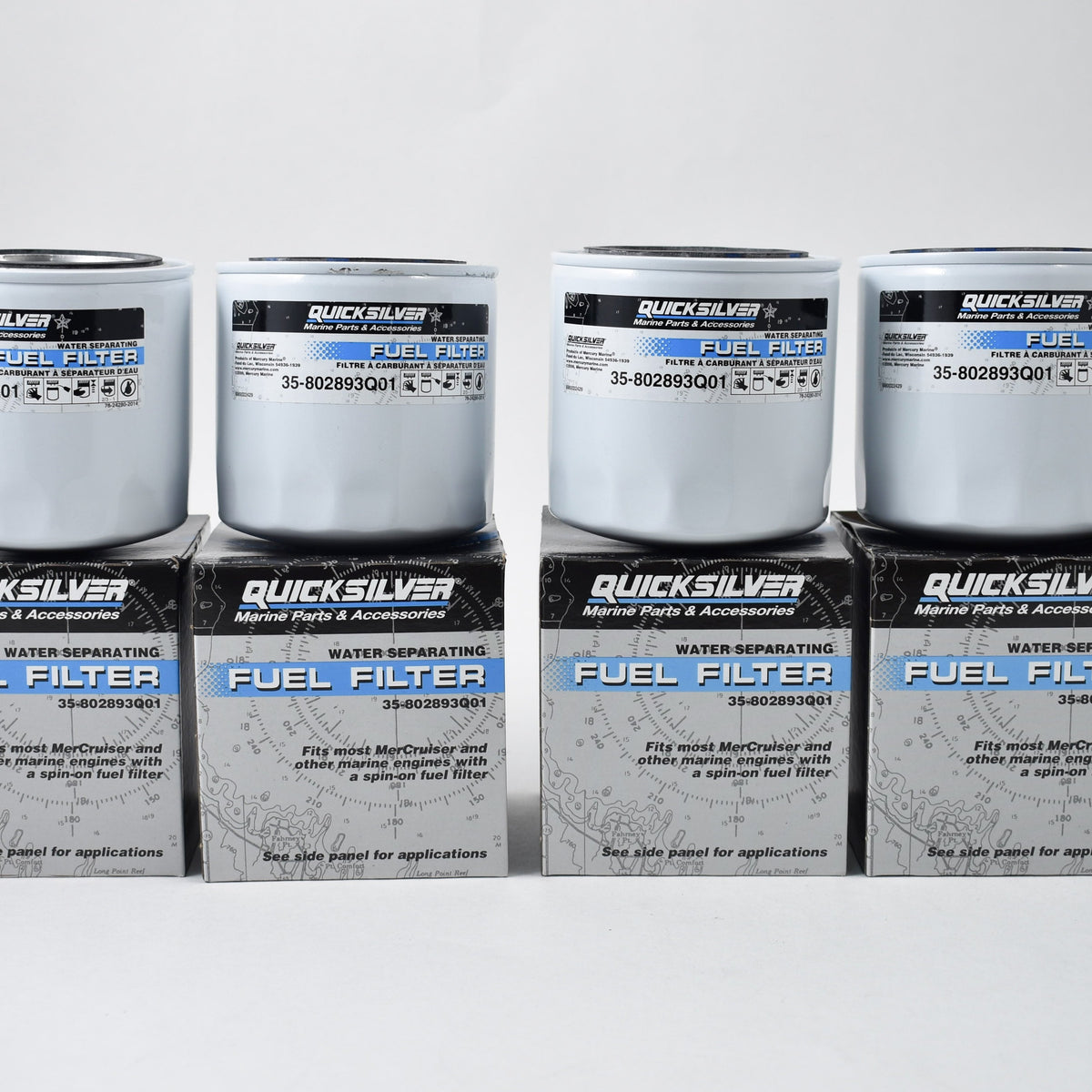 Mercury Quicksilver Water Separating Fuel Filter 35-802893Q01 - 4-Pack ...