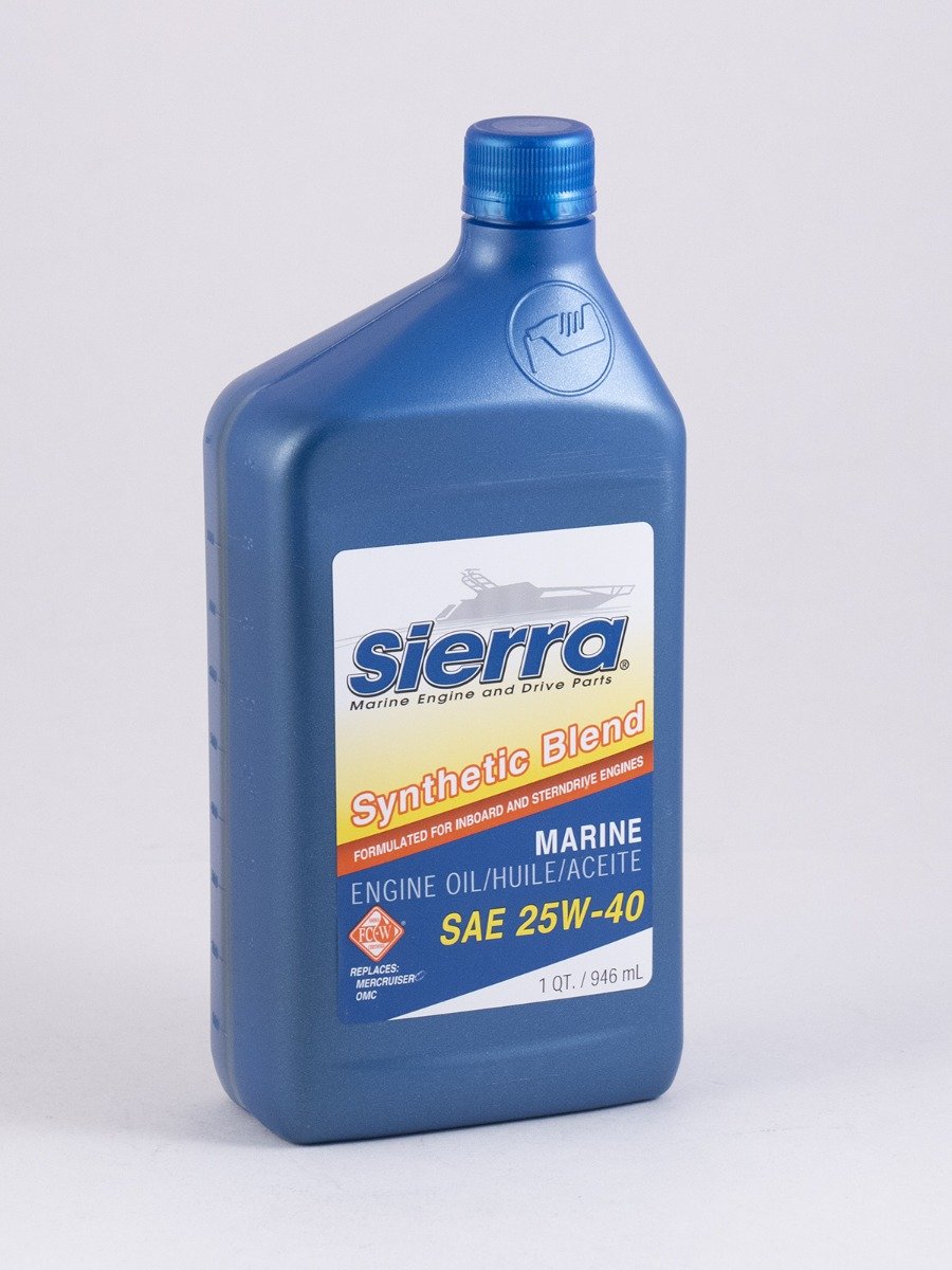 Sierra - 25W-40 Synthetic 4 Stroke Inboard/Sterndrive Engine Oil Blend ...