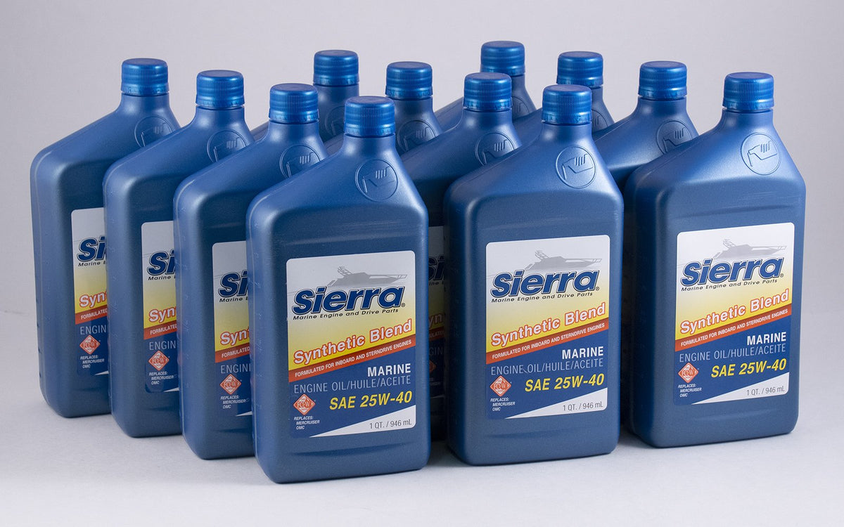 Sierra - 25W-40 Synthetic Blend 4 Stroke Inboard/Sterndrive Engine Oil ...