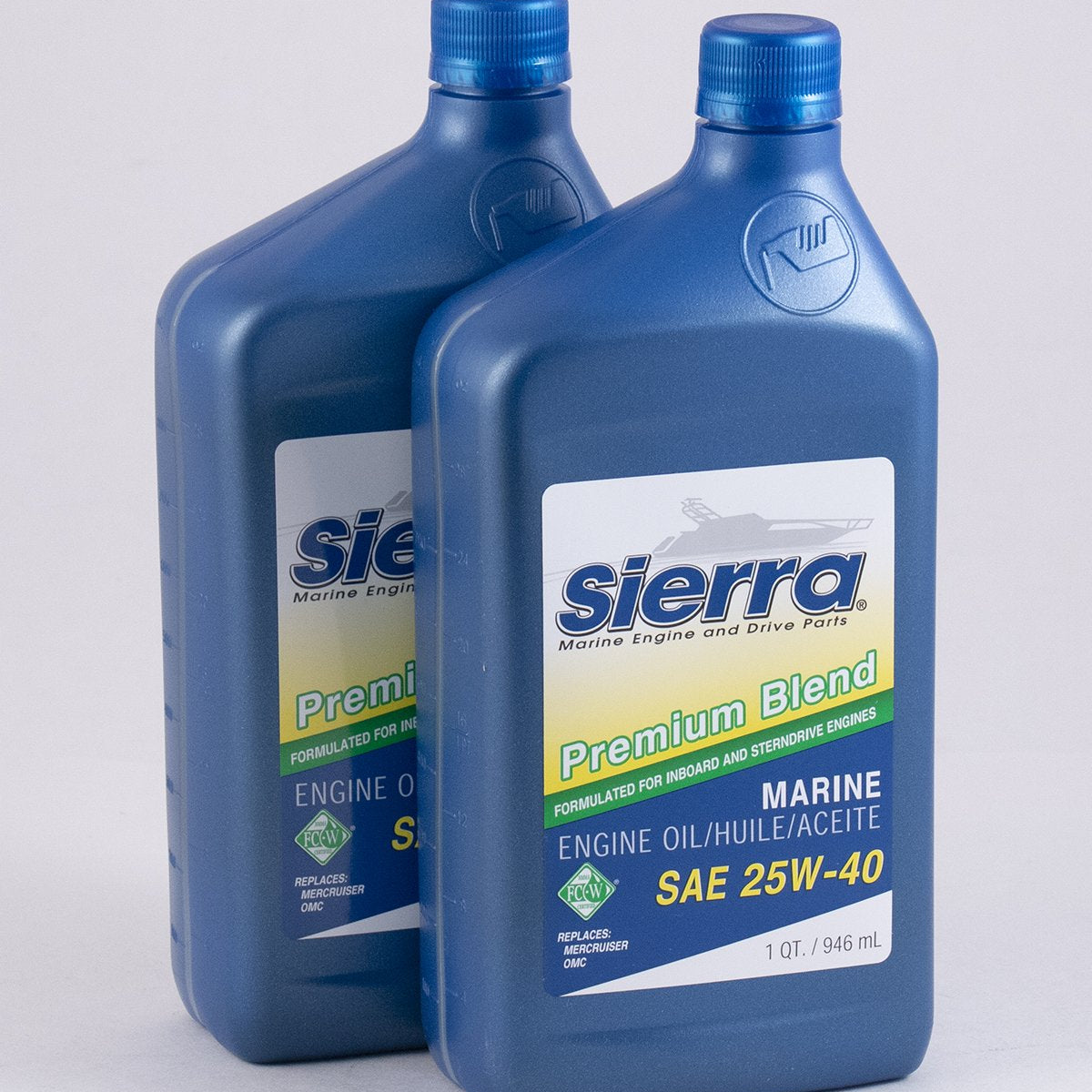 Sierra - SAE 25W-40 FC-W 4 Stroke Marine Engine Oil - Quart - 2 Pack ...