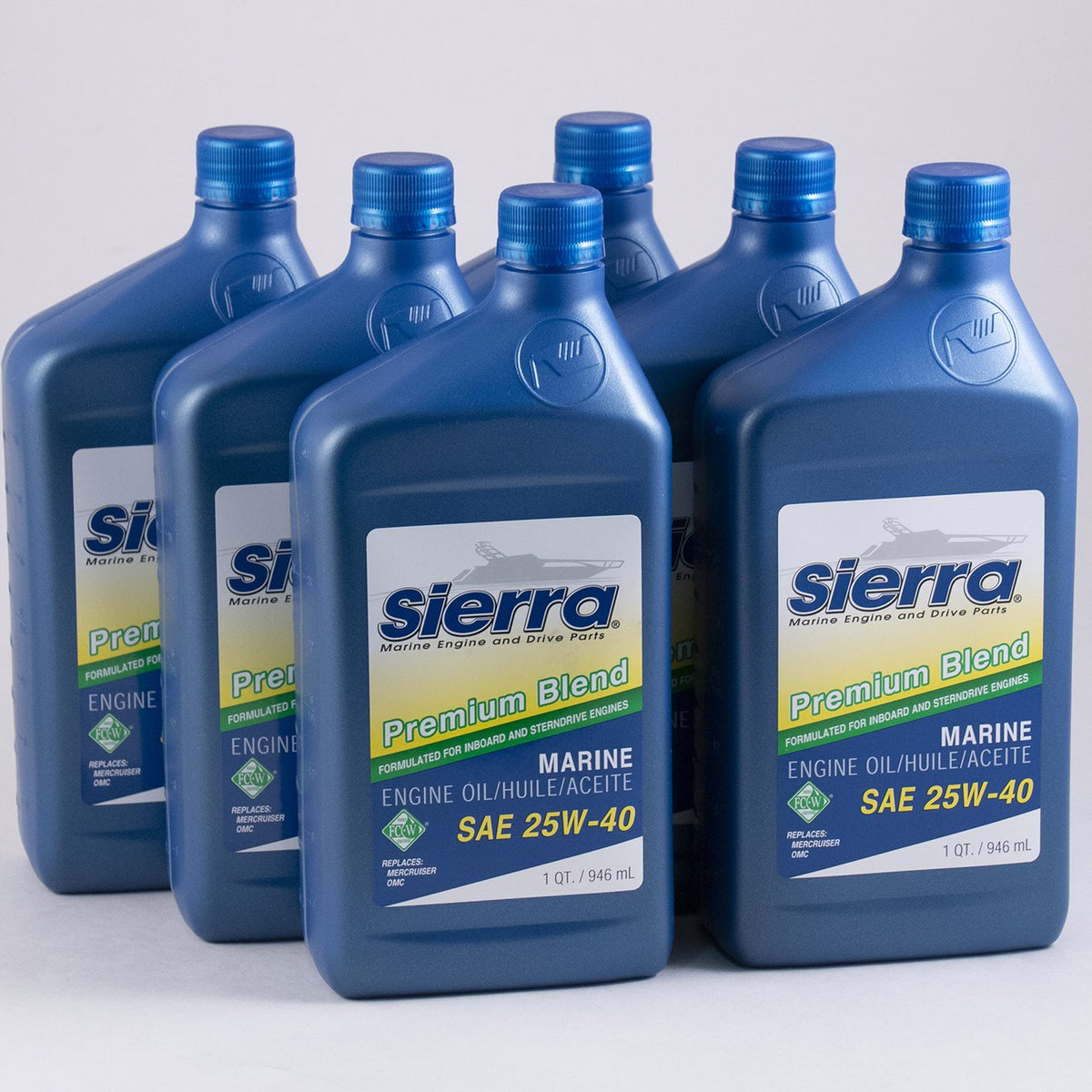 Sierra - SAE 25W-40 FC-W 4 Stroke Marine Engine Oil - Quart - 6 Pack ...