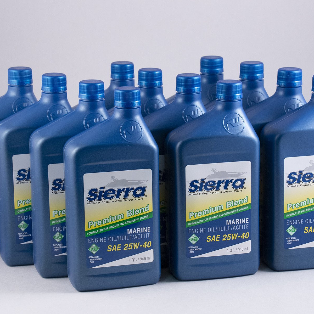 Sierra - SAE 25W-40 FC-W 4 Stroke Marine Engine Oil - Quart - 12 Pack ...