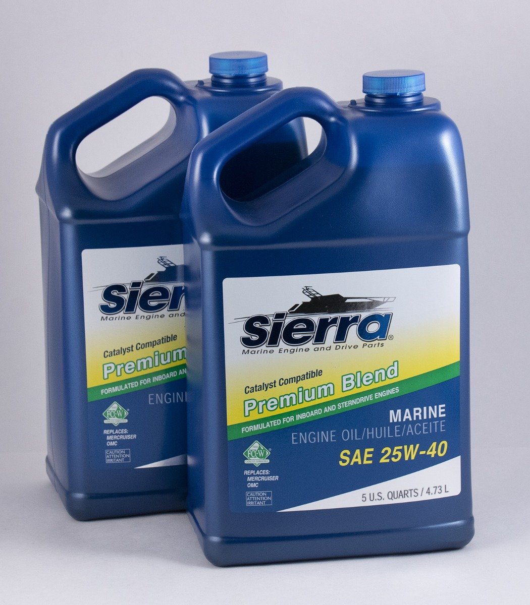 Sierra - 25W-40 FC-W 4 Stroke Stern Drive Engine Oil - 5 Quart - 2 Pac ...