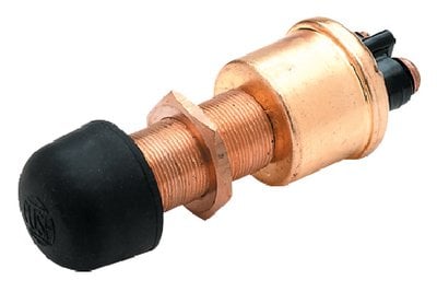 Seachoice - 2 Position Push Button Switch With Brass Body, Off/mom. On ...