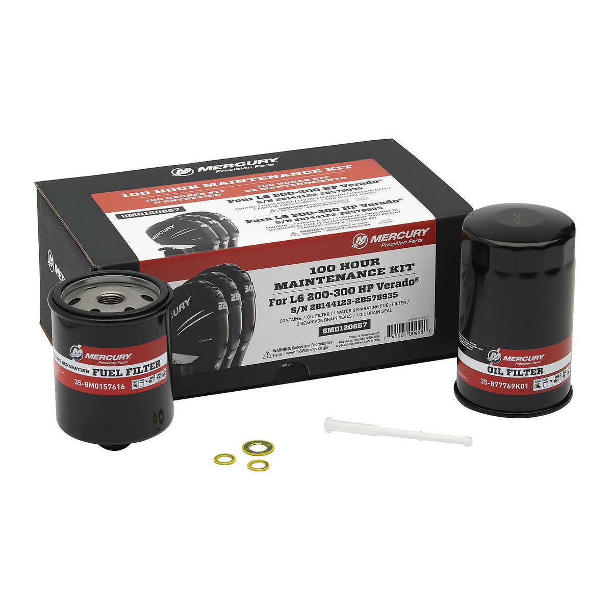 Mercury 8M0120657 L6 Verado 100 Hour Maintenance Kit 200–400hp – PartsVu