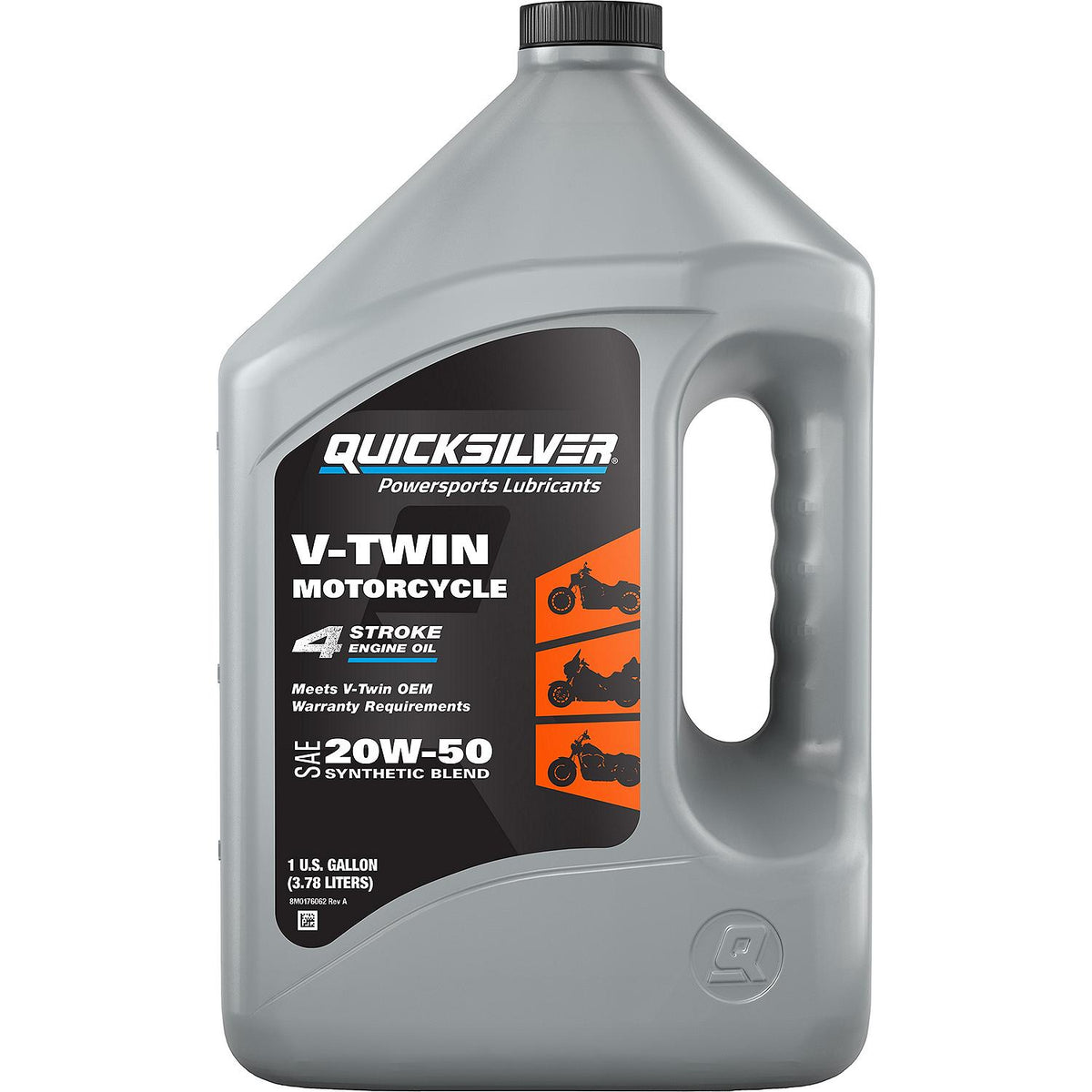 Quicksilver 8M0175745 20W-50 Synthetic V-Twin Motorcycle Oil, 1 Gallon ...