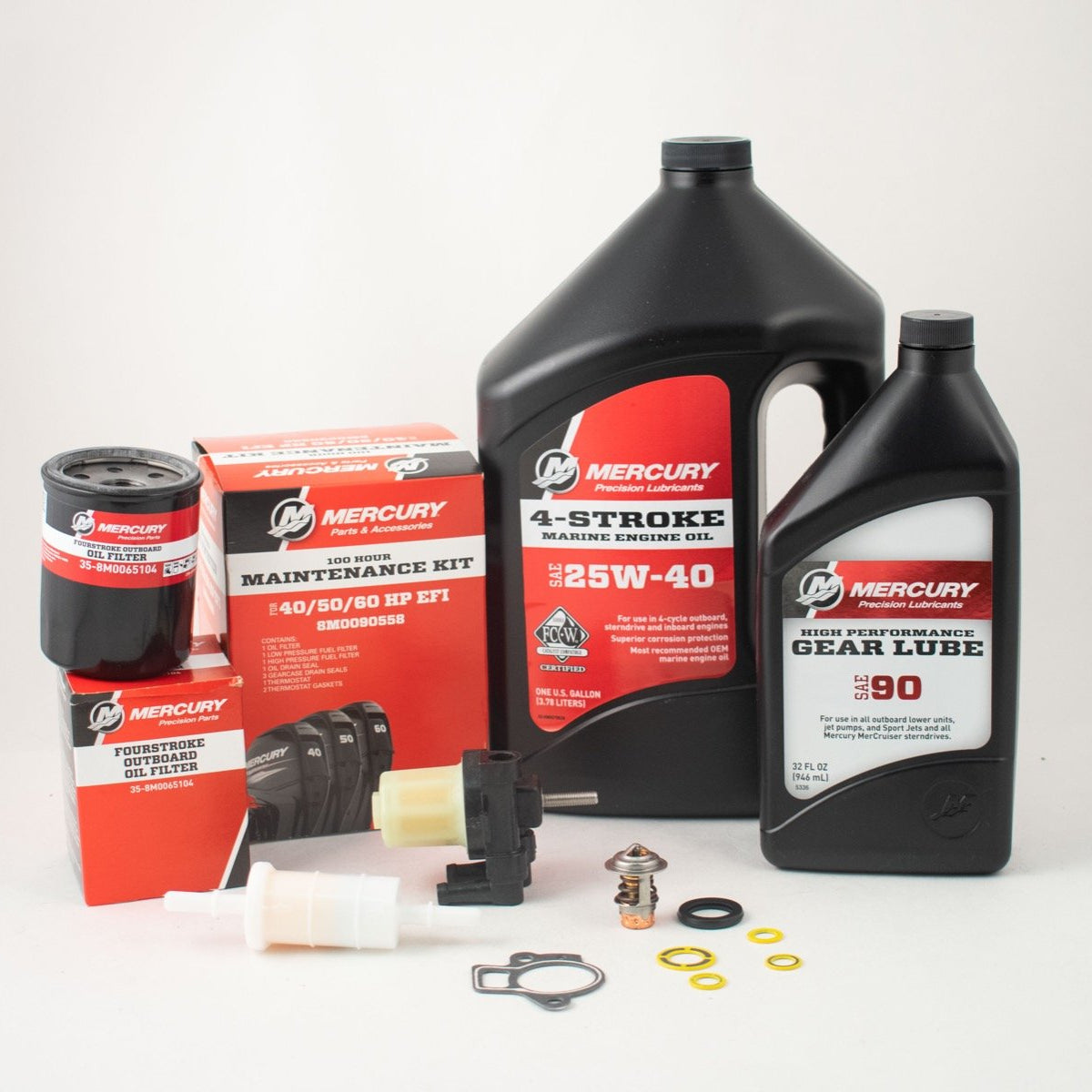 Mercury Outboard 100-Hour Service Kit 40/50/60HP 25W-40 - 8M0232733 ...