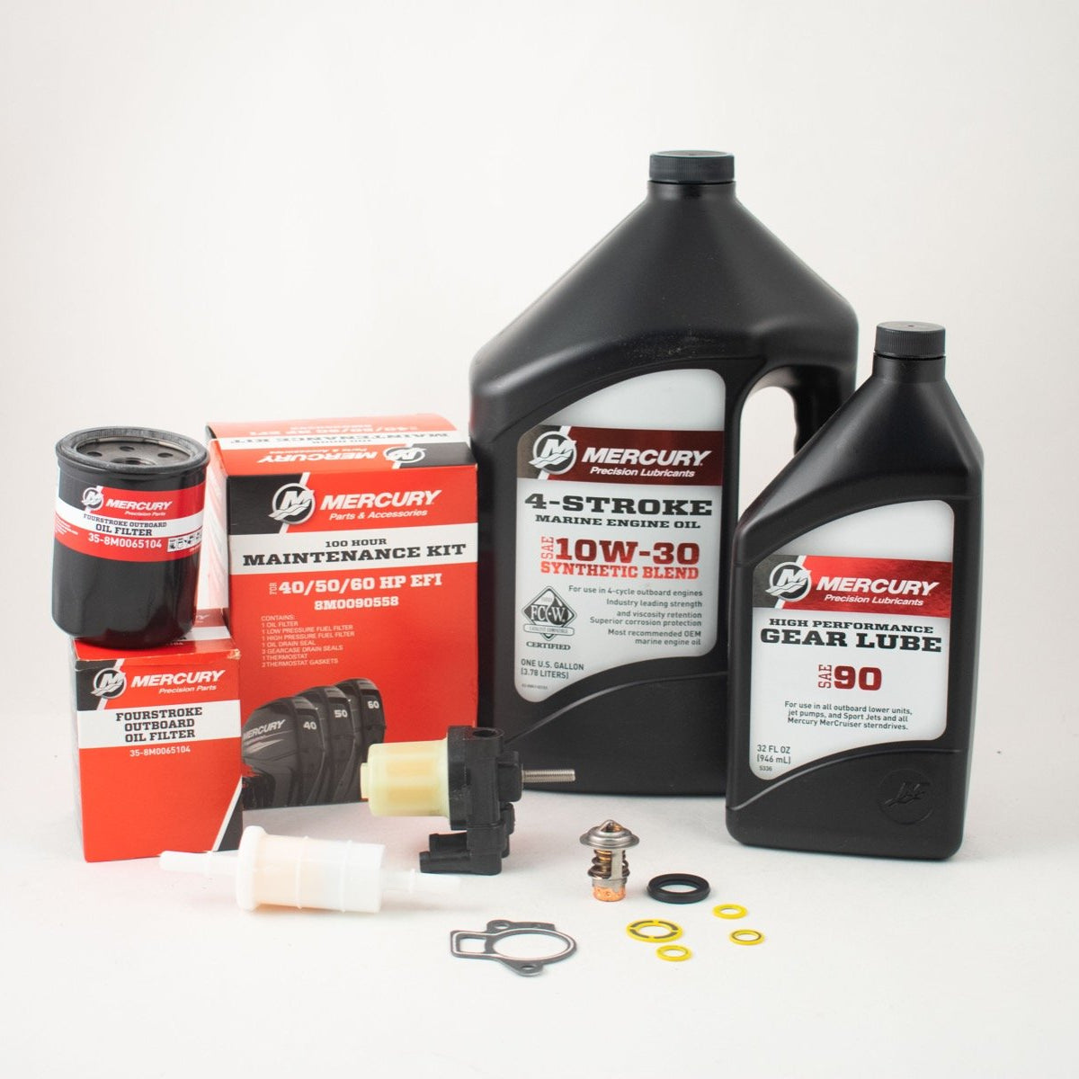 Mercury Outboard 100-Hour Service Kit 40/50/60HP EFI 4-Stroke 10W-30 ...