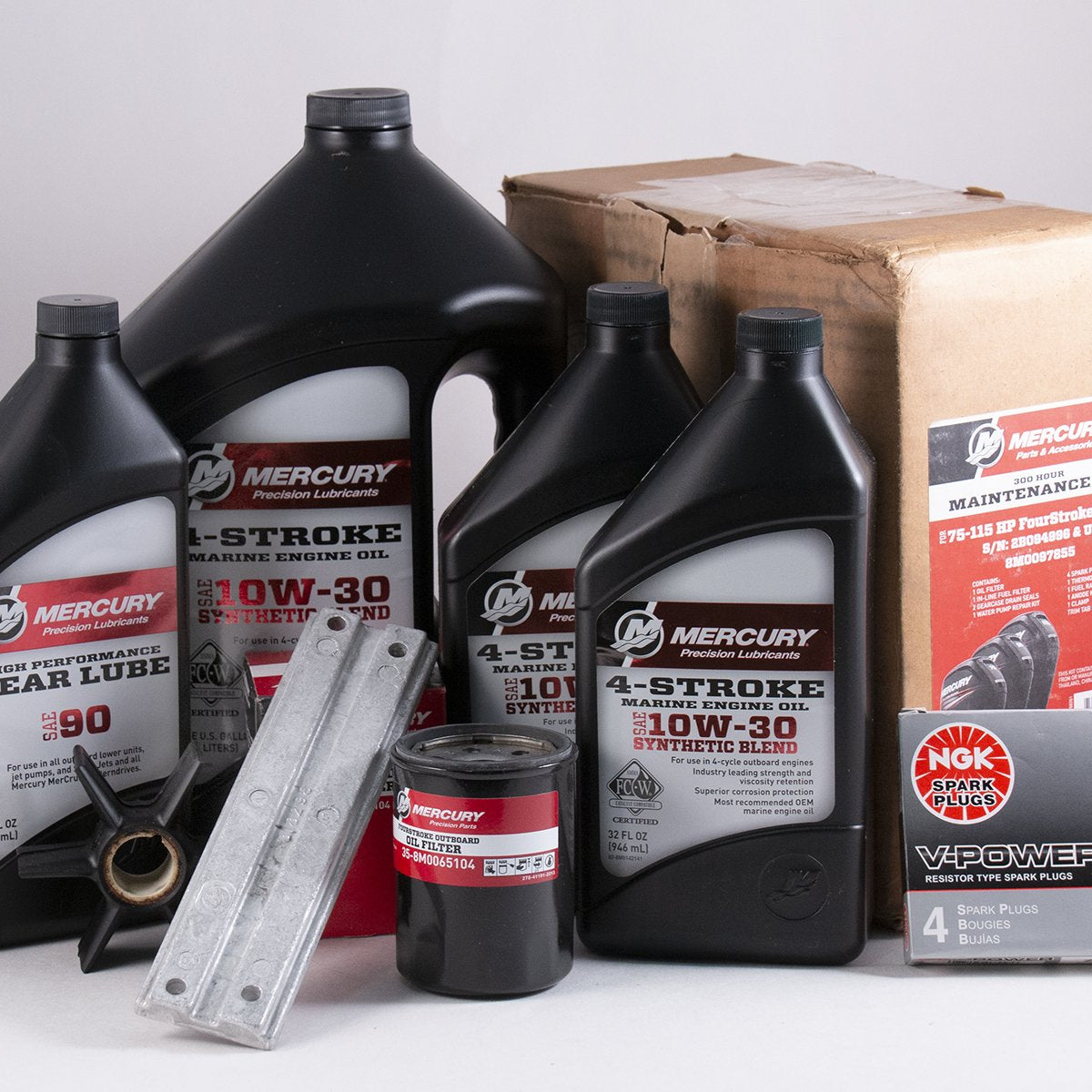 Mercury Outboard 300-Hour Service Kit 75HP-115HP 4-Stroke 2.1L 10W-30 ...