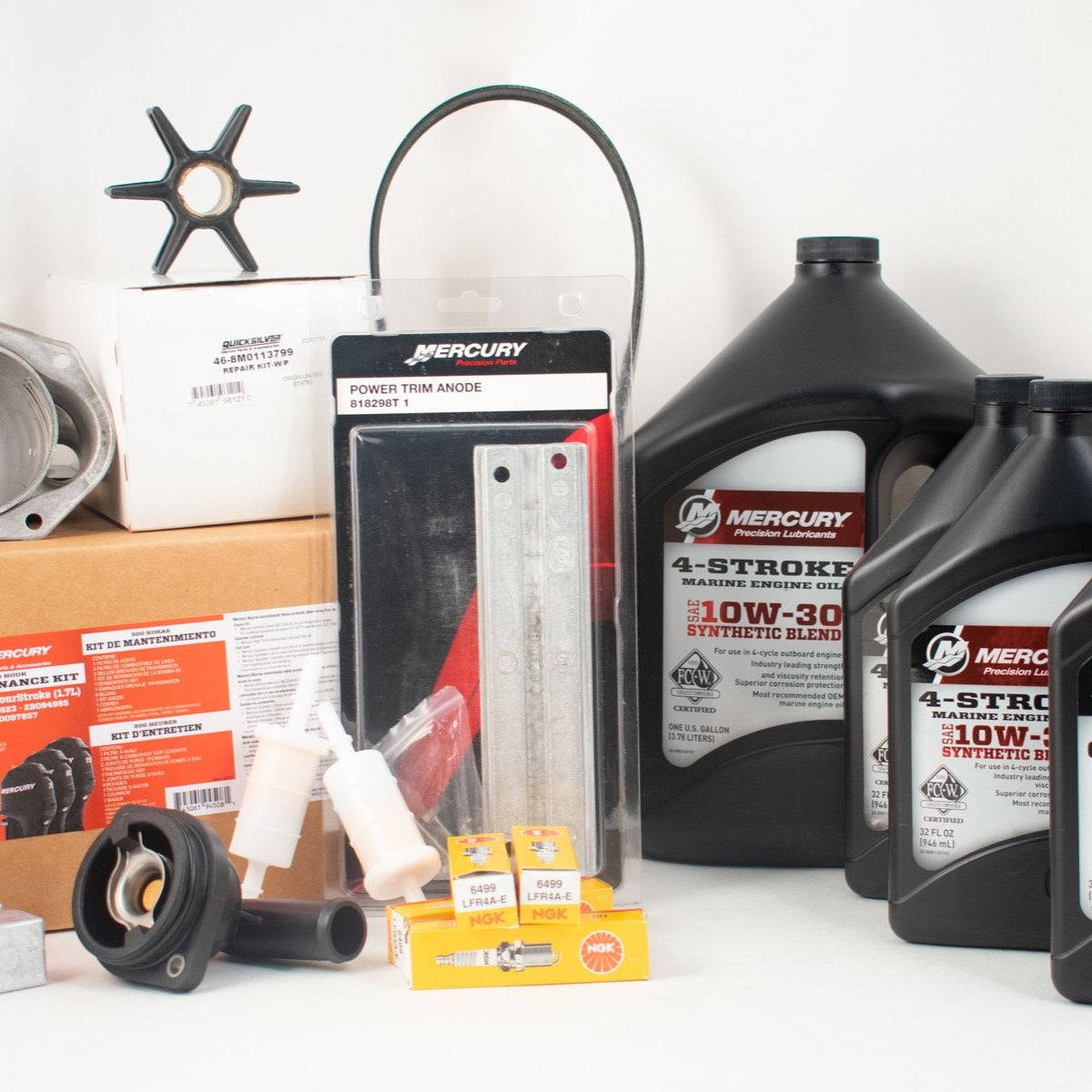 Mercury 300 Hour Service Kit 8M0097857 75-115 HP 10W-30 Syn Blend – PartsVu