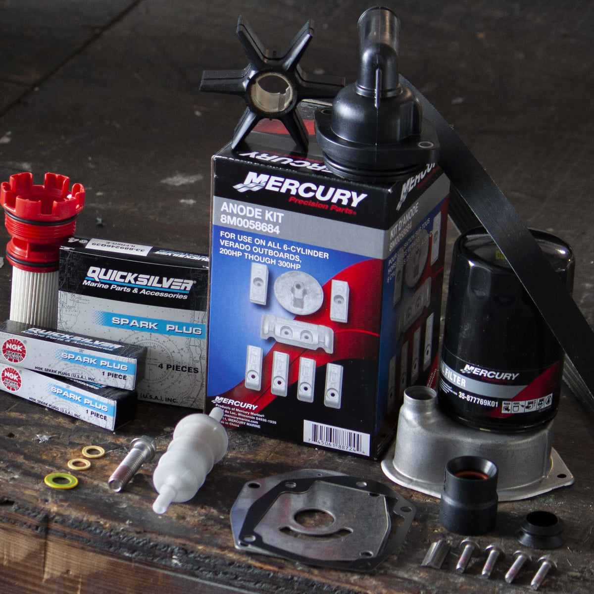 Mercury Verado 300 Hour Maintenance Kit - 200 225 250 275 300 350 L6 ...