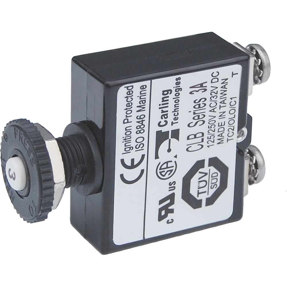 Blue Sea Push Button Reset Only Screw Terminal Circuit Breaker - 3 Amp ...