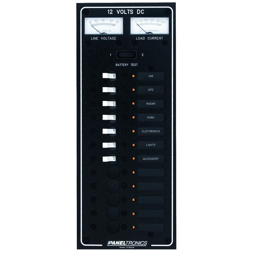 Paneltronics Standard DC 12 Position Breaker Panel w/LEDs - 9972220B ...
