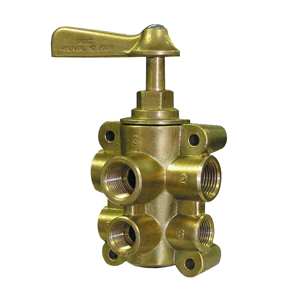 GROCO 6-Port NPT Bronze Fuel Valve 1/2" Main - 3/8" Return – PartsVu