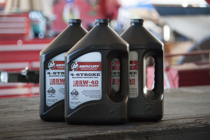 Mercury Synthetic Blend 4 Stroke 25W 40 Marine Oil - Gallon - 92-8M007 ...