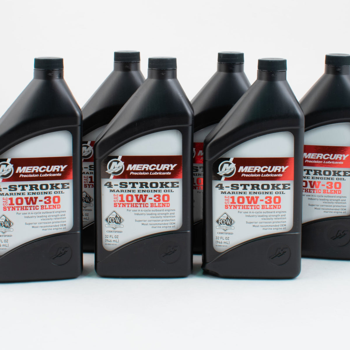 6-Pack Mercury Synthetic Blend 4 Stroke 10W 30 Marine Engine Oil ...